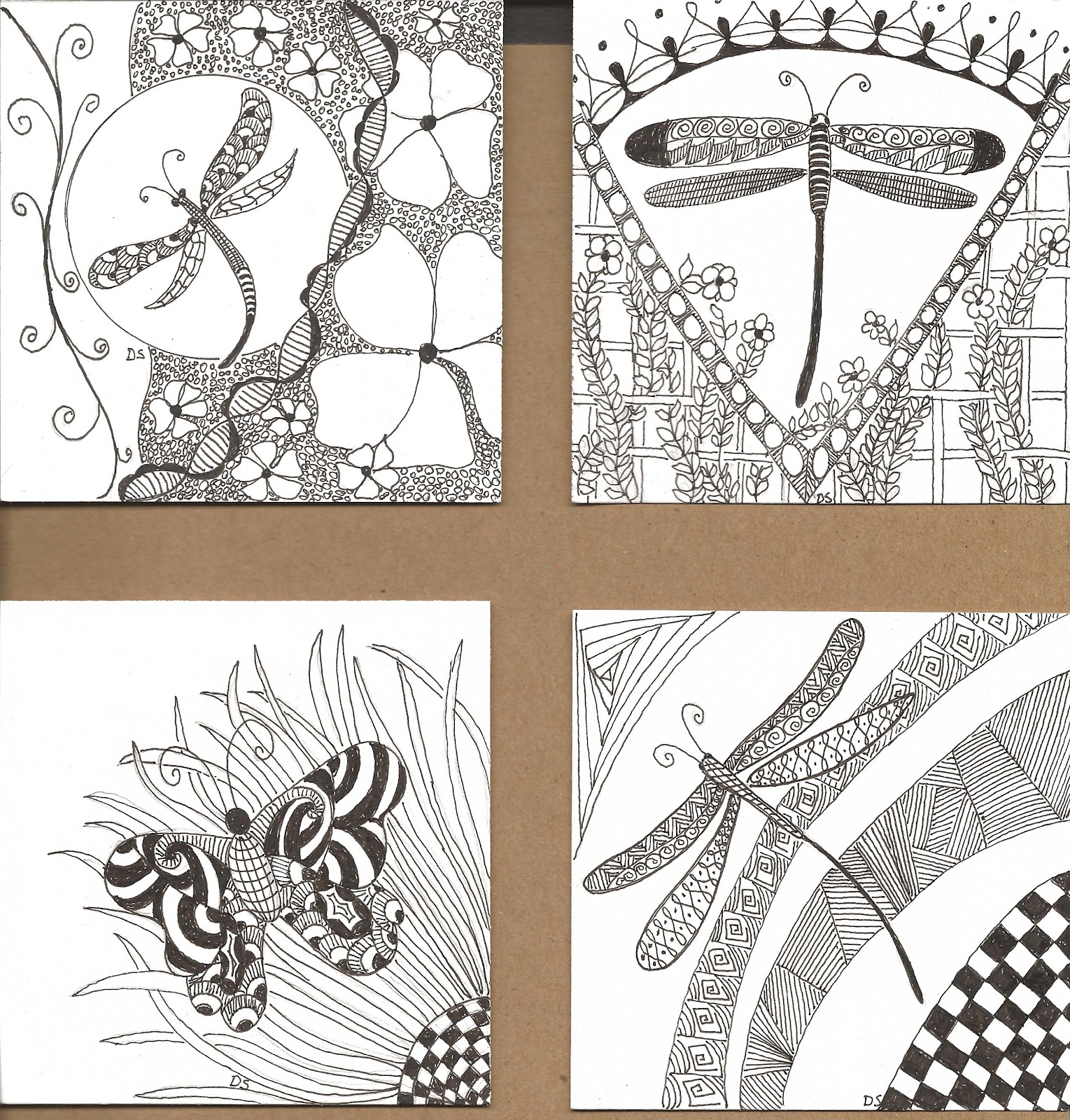 Hunkey Dorey Land: 3 dragonflies & a butterfly, quote