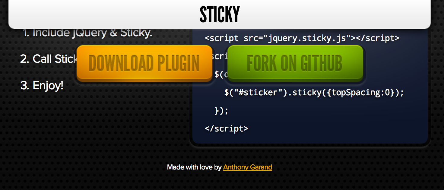 6 Lightweight jQuery Plugins for Fixed Elements | Learning jQuery