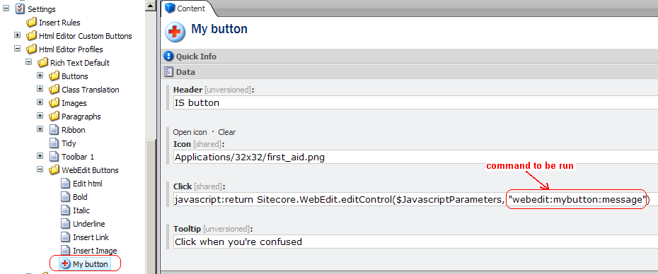 Sitecore Gadgets: Adding buttons to inline-editing frame