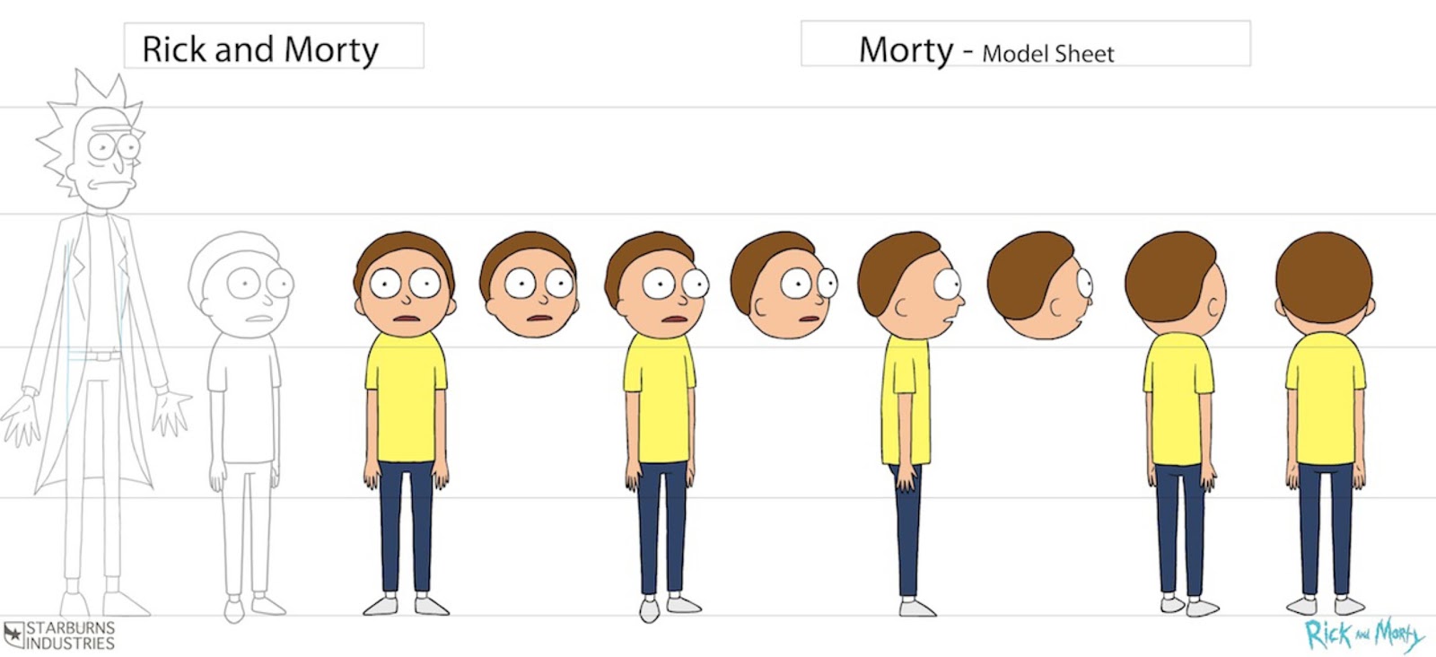 Cartoon Concept Design: Rick and Morty Animation Model Sheets