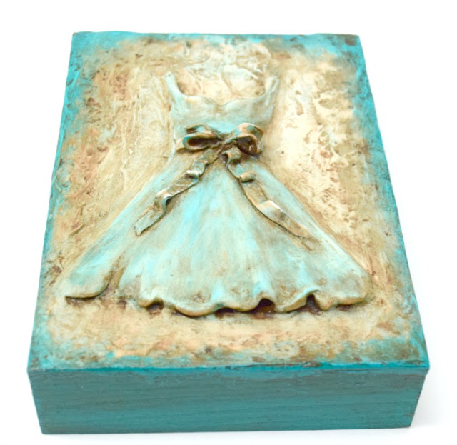 Donna J. Designs: Beautiful Sculpted Clay Dress on Wood Canvas