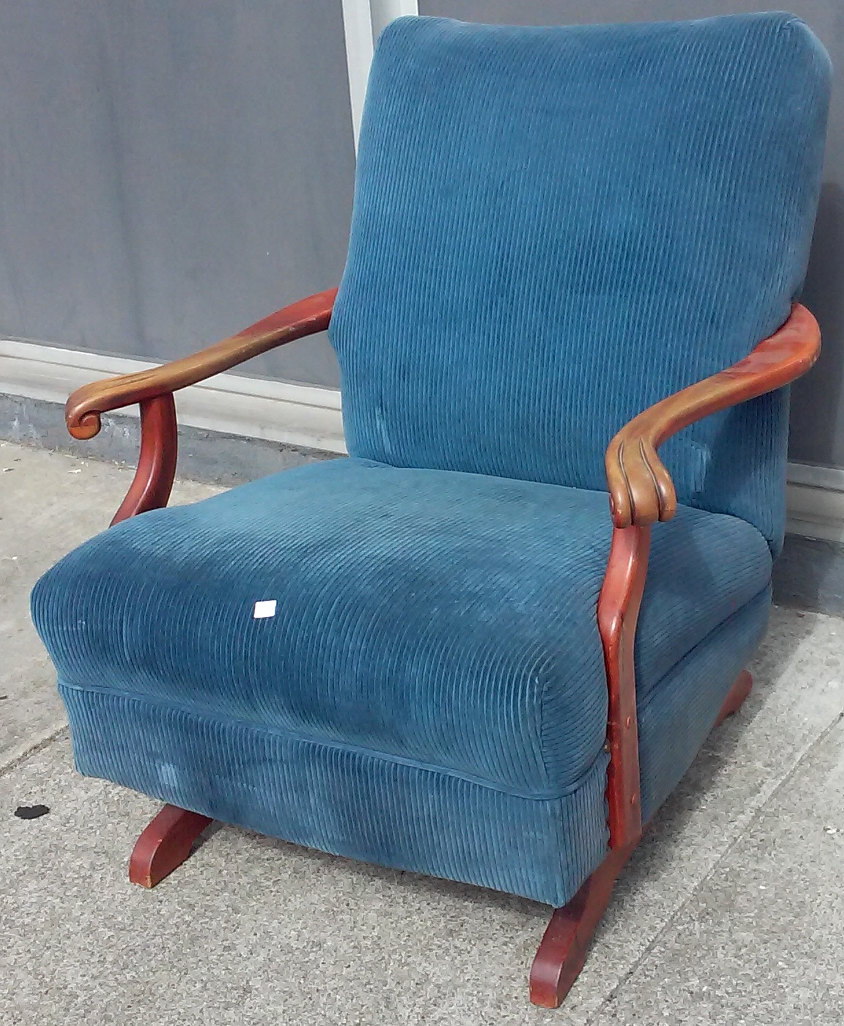 UHURU FURNITURE & COLLECTIBLES: SOLD #16732 Blue Corduroy Antique ...