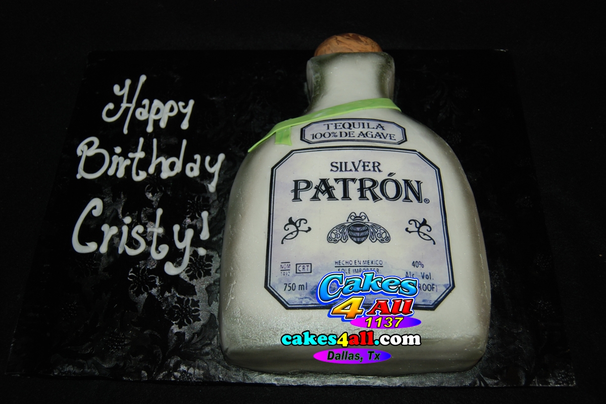 cakes 4 all in Dallas: patron bottle cake dallas