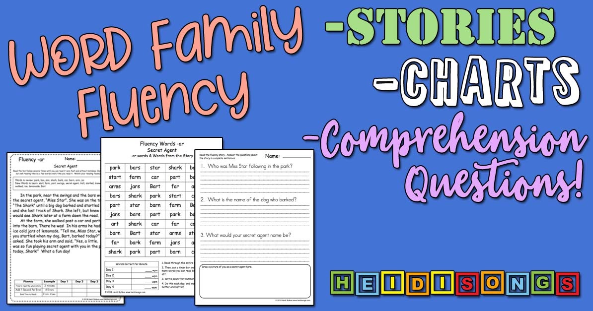 Word Family Fluency Stories, Charts, and Comprehension Questions!