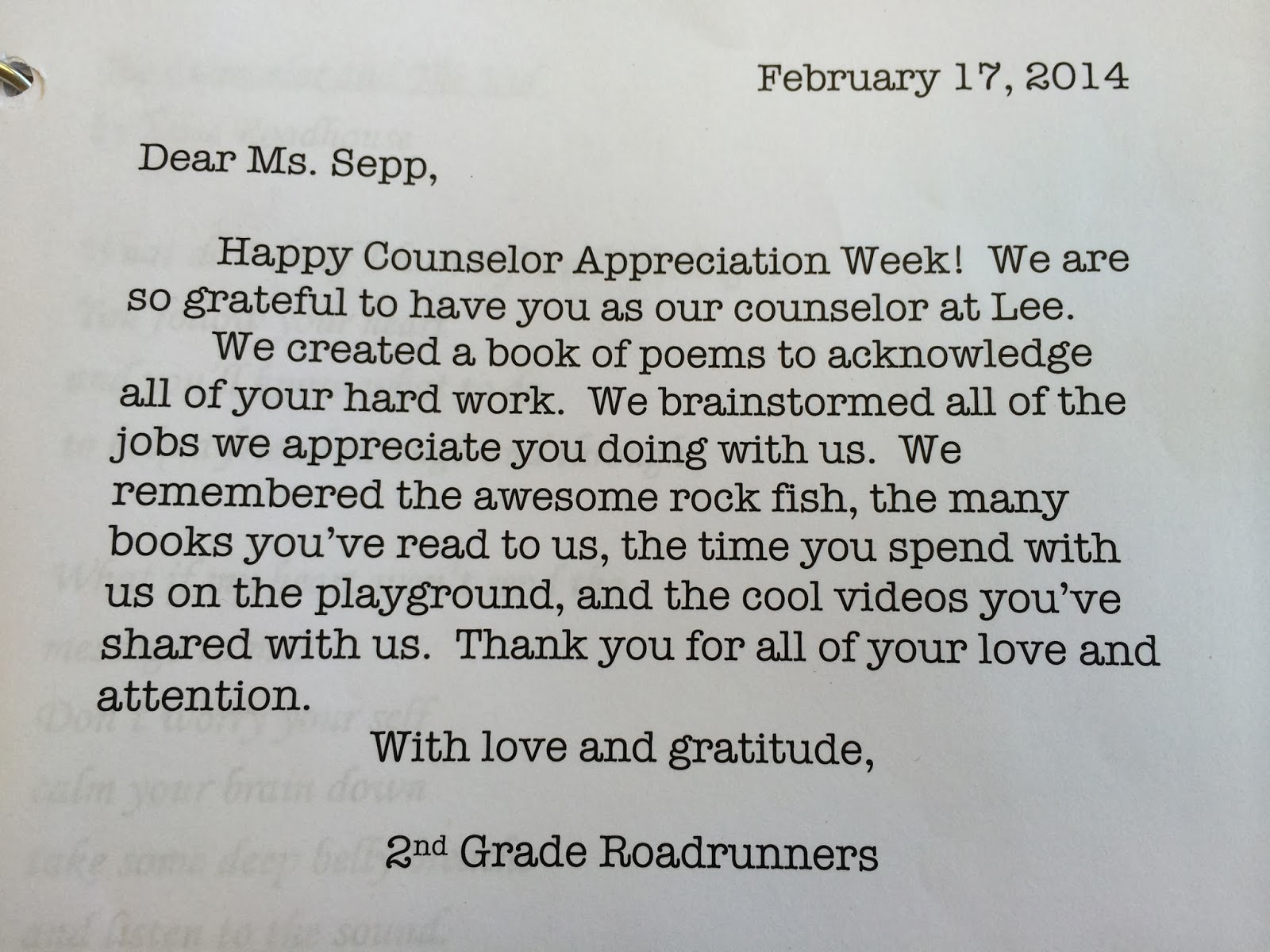 Ms. Sepp's Counselor Corner: Our Caring Counselor: A Book of Poems