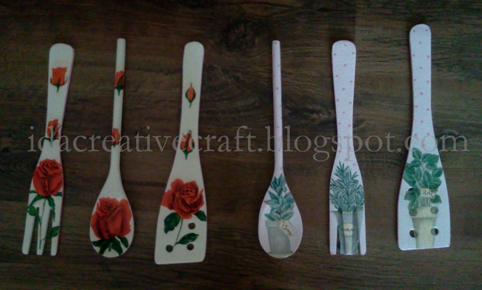 DECOUPAGE - WOODEN LADLE | Ida's Creative Craft