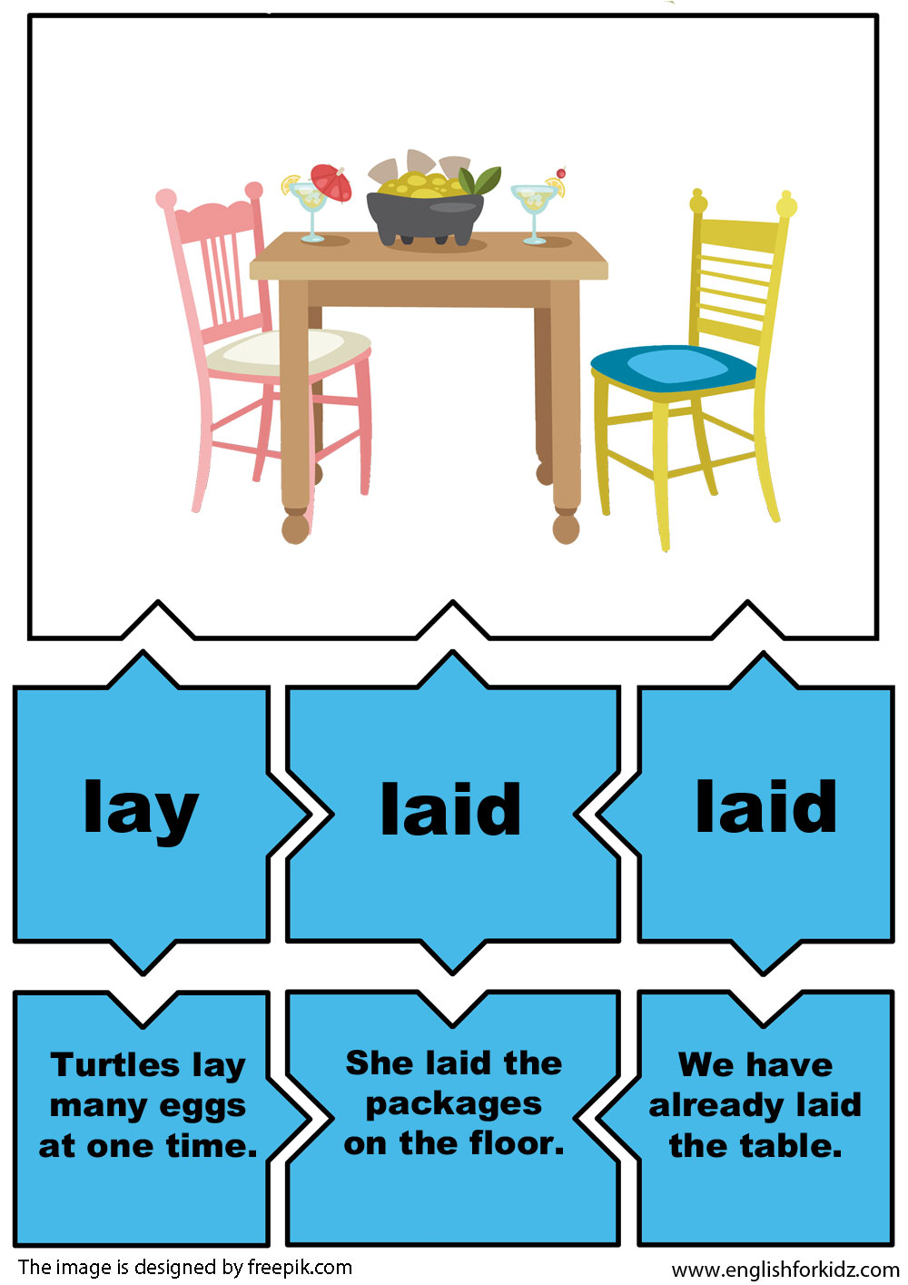 Irregular Verbs Puzzle Flashcards (Part 1)