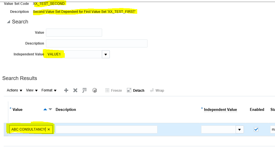 Oracle Application S Blog How To Create The Dependent Value Set In The Oracle Fusion Application