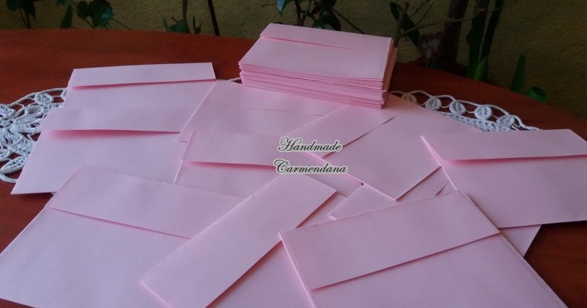 Felicitari handmade (realizate manual): Plicuri roz