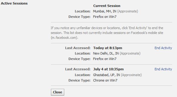 How to track who is using your Facebook account ? - Fun But Learn