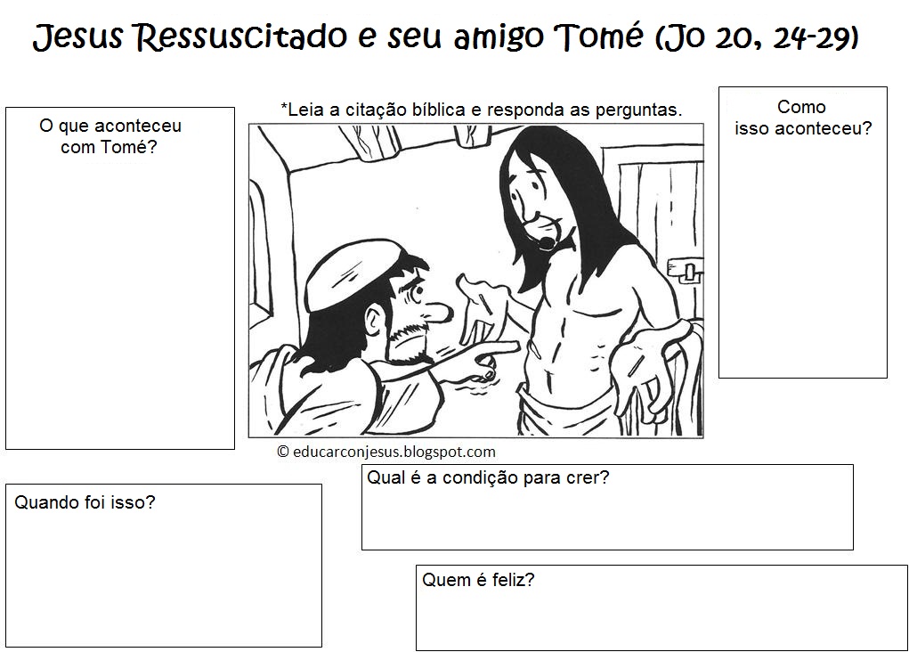 Catequese com Carinho: Jesus e Tomé