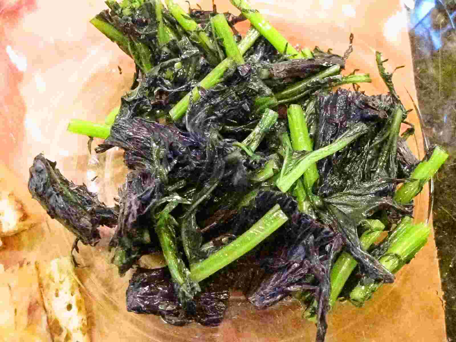 Recipes for Tom: Mizuna to usuage no karashiae / mizuna and thin deep ...