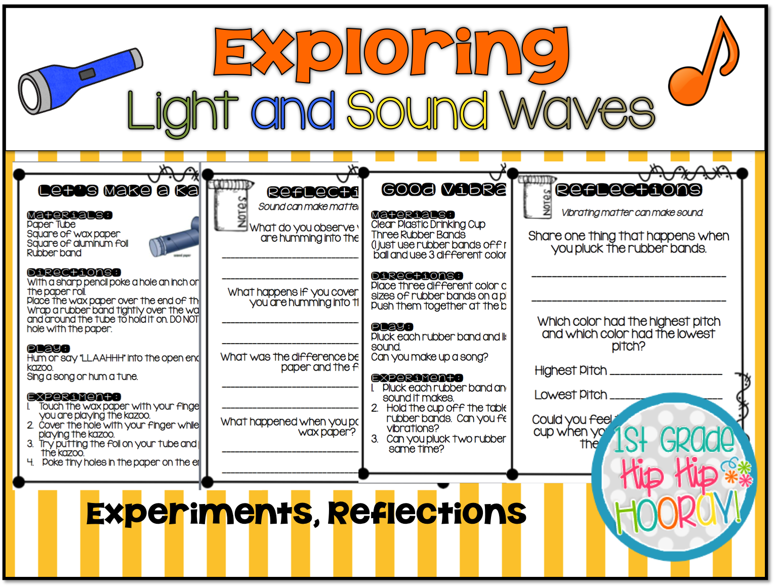 1st Grade Hip Hip Hooray!: Exploring Light and Sound Waves