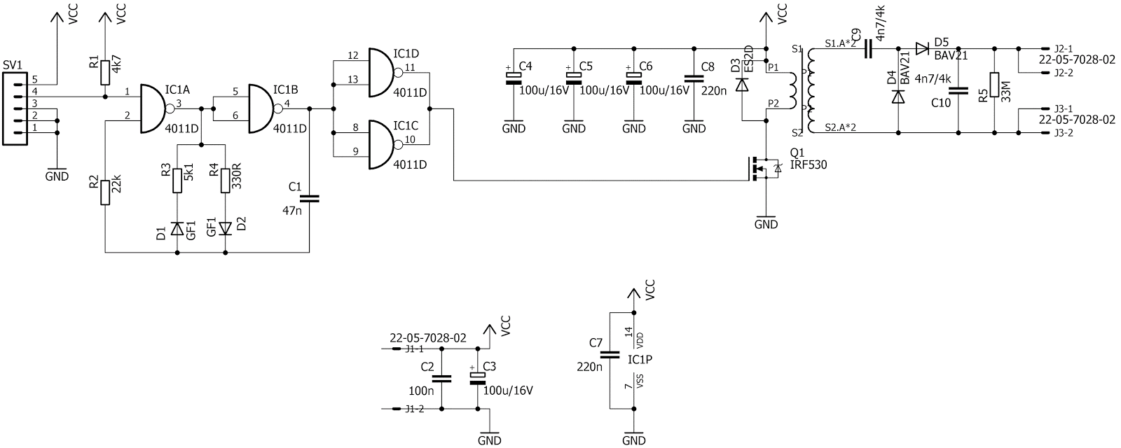 9V/1kV DC/DC converter ~ Robert Gawron