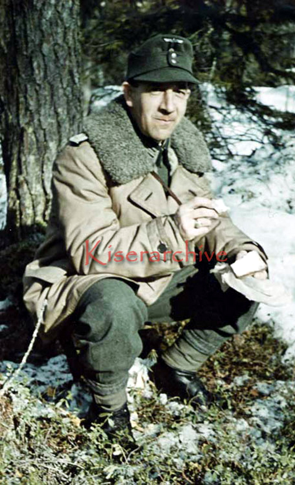 World War II in Color: Gebirgsjäger Wearing Swedish Fur Coat