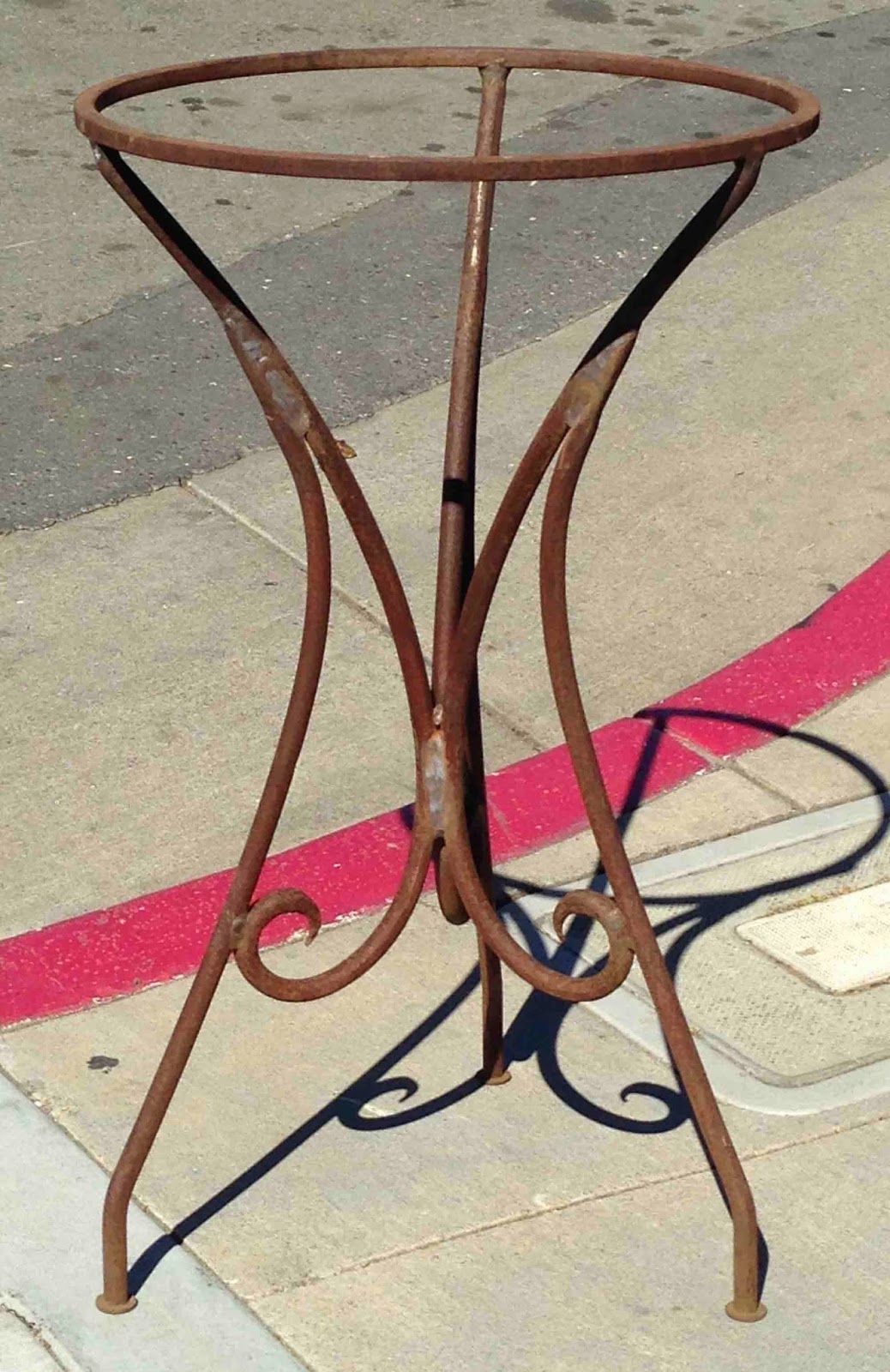 UHURU FURNITURE & COLLECTIBLES: SOLD Wrought Iron Bar Table Stand- $35