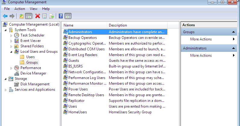 Each type of following default groups in detail and create logic groups ...