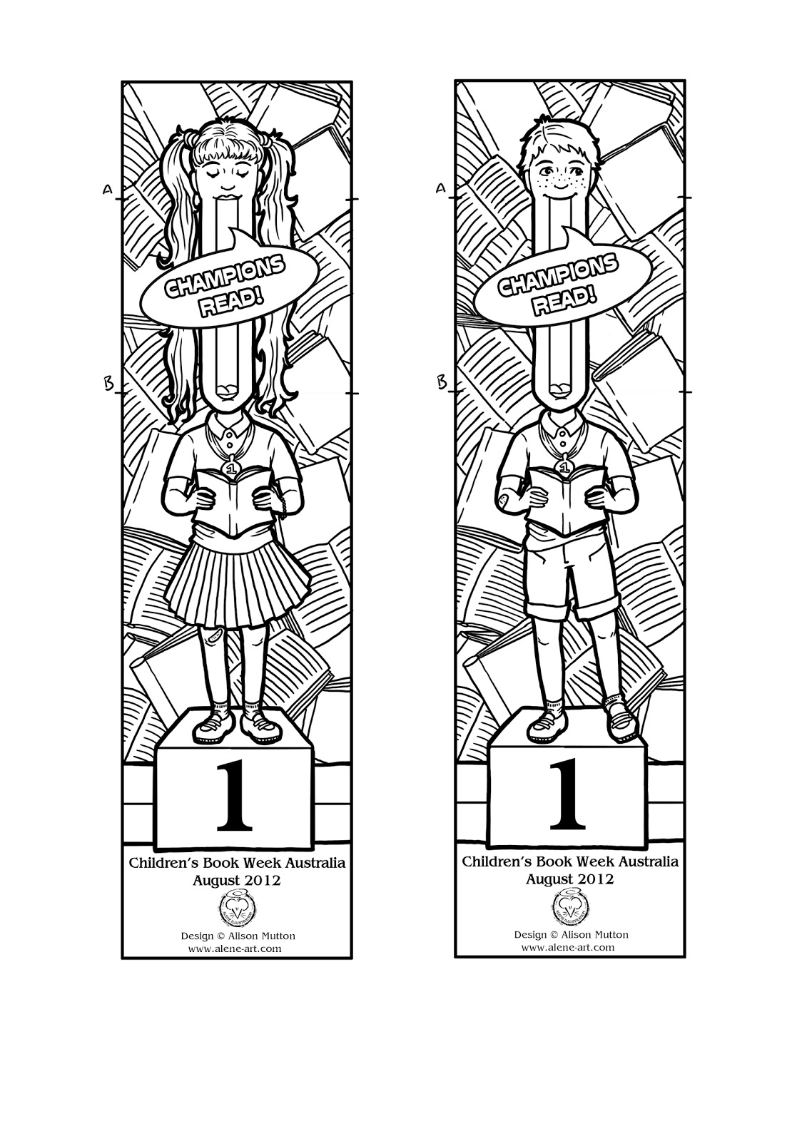 Alene Illustration: Screaming Book Week Bookmarks