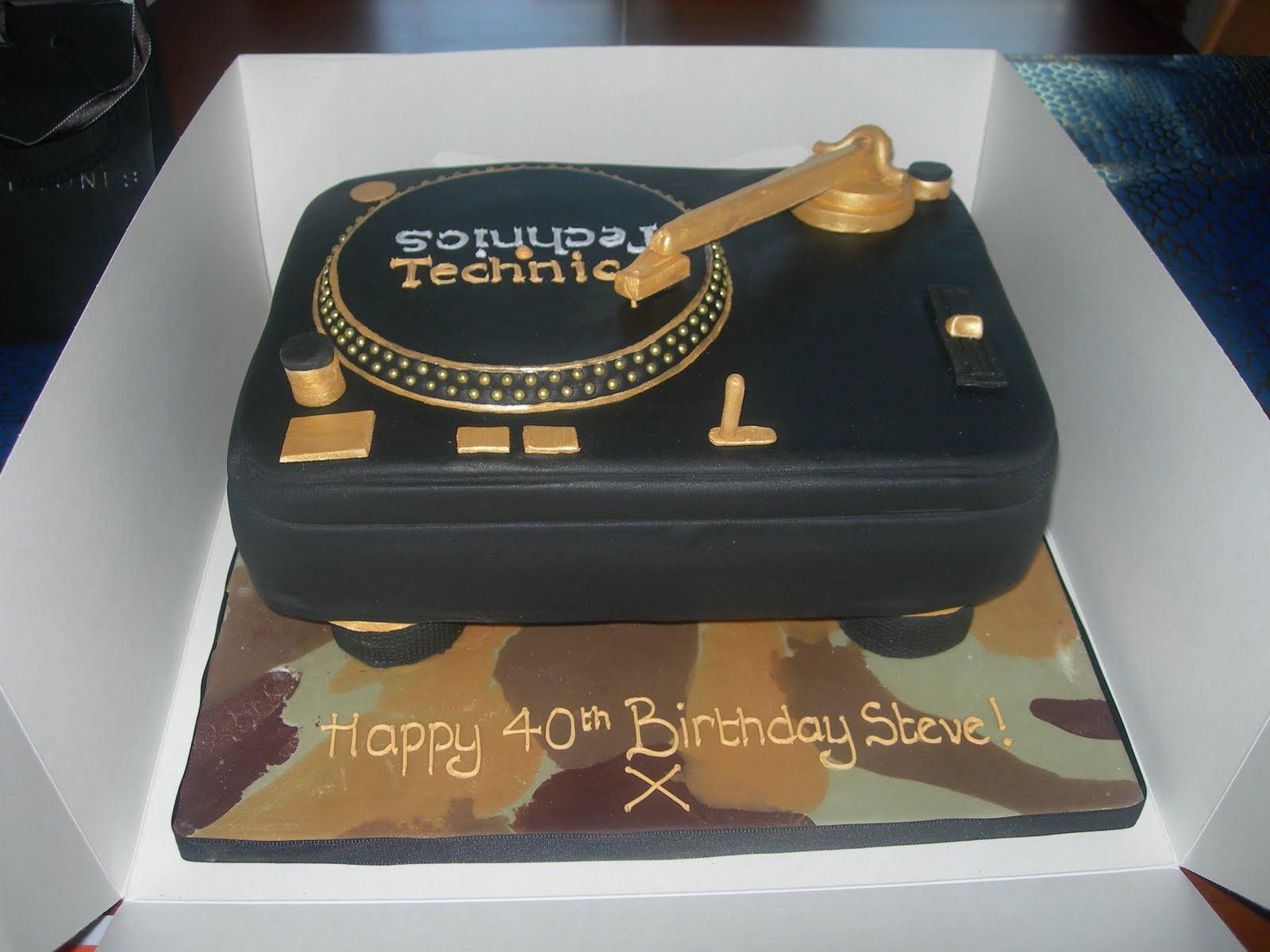Custom Cake Design: Turntable cake Steve's 40th