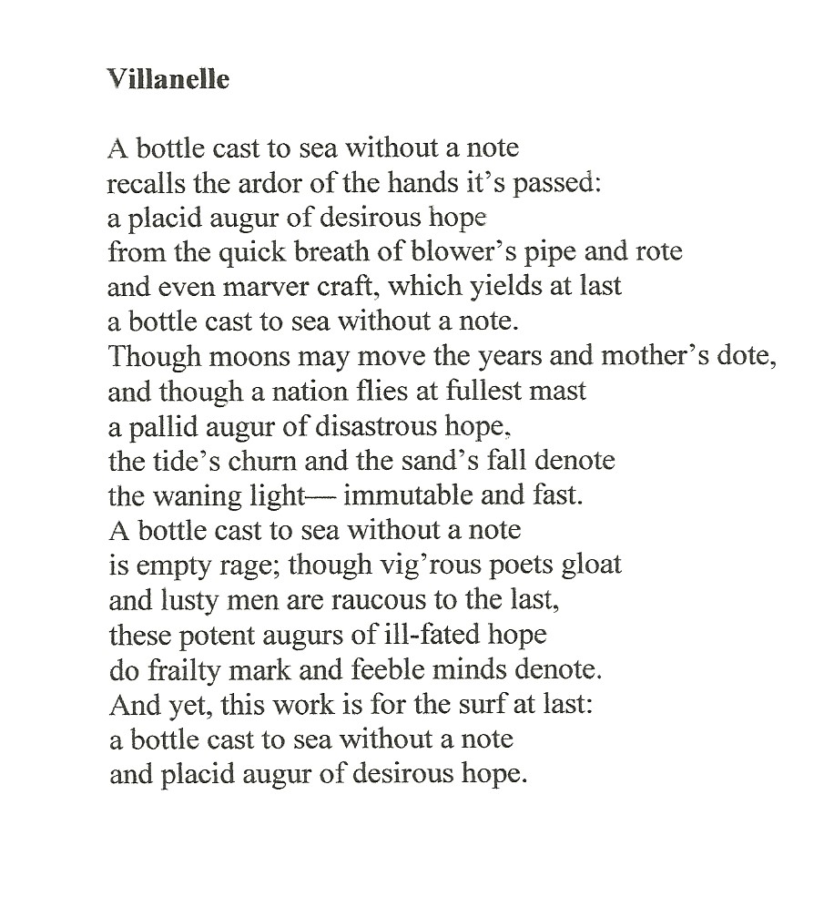 Villanelle Poem Format Villanelle Poem Format