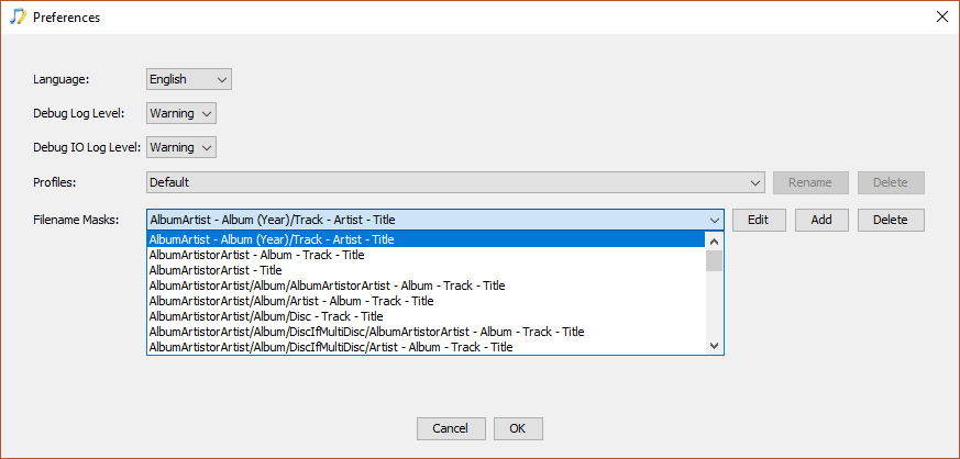 and within the Fix Songs task, there is now just the option to select ...