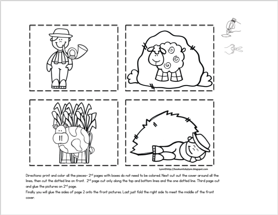 LITTLE BOY BLUE LARGE SEQUENCE CRAFT ~ Book Units by Lynn