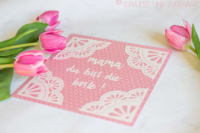 Vervliest und zugenäht: Muttertagskarte mit dem Plotter