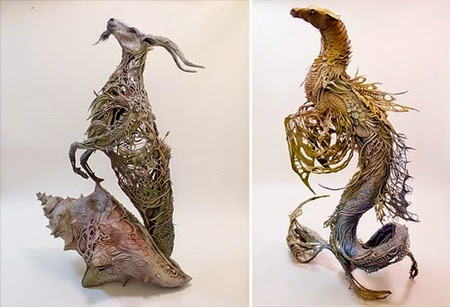 Unique clay and wire sculpture ~ art projects art ideas