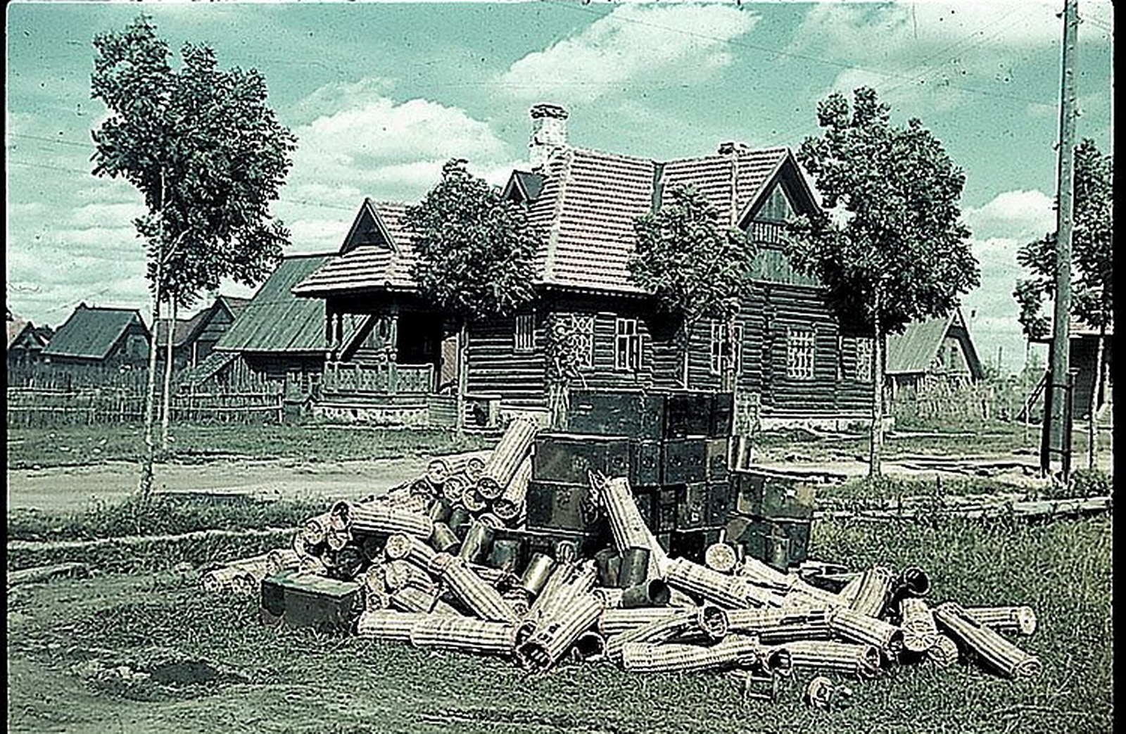 World War II in Color: Discarded Artillery Shell in Smolensk