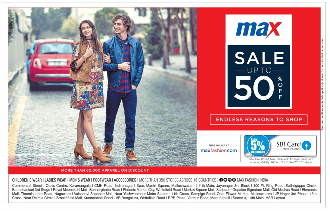 Max - Sale Up to 50% off | December 2016 year end sale | Christmas ...