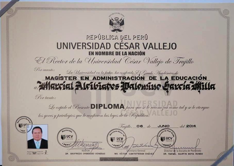 C.I.H.P.: GRADO ACADÉMICO DE MAGISTER DEL ING. MARCIAL PALOMINO EN LA ANR