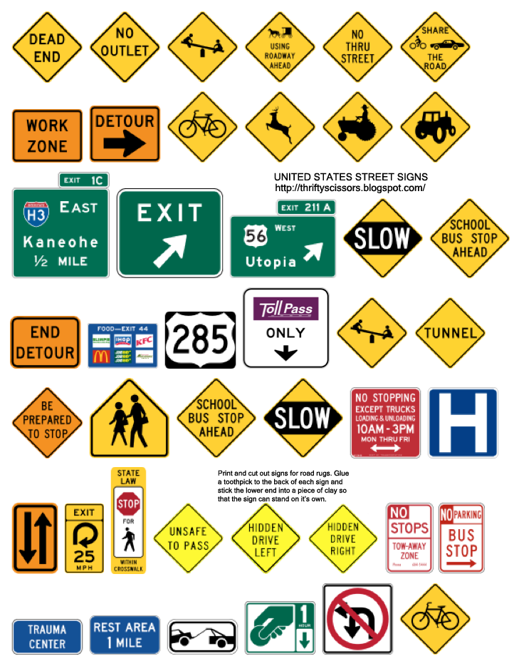 United States Road Sign Graphics | Thrifty Scissors