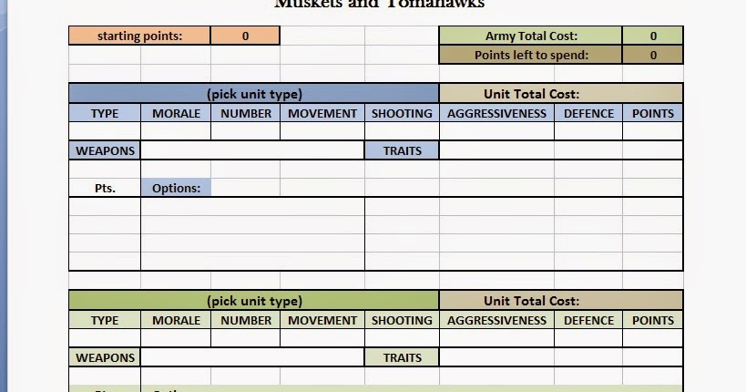 Miniature Player: Color choices to pick from for M&T army list generator