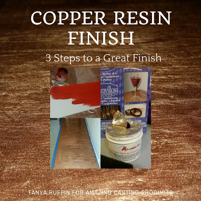 How to create a copper resin counter top