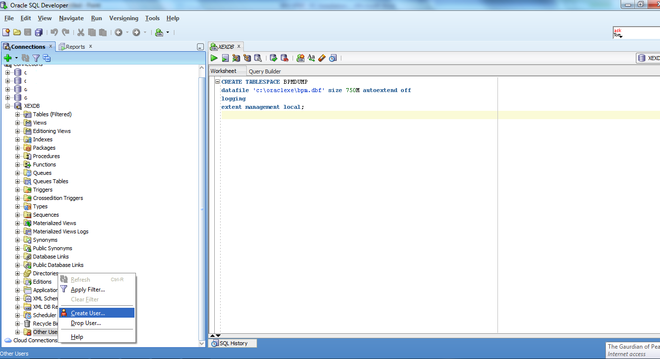 S7U.Blogspot.com: Configure Oracle DB for IBM BPM Install