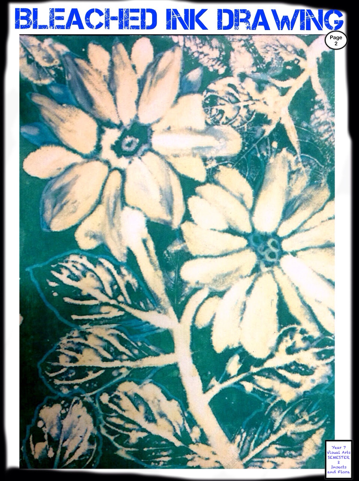 Printing and Drawing with Bleach - Flora Artwork 2