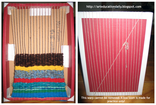 construct a cardboard box loom for a child | Art Education Daily