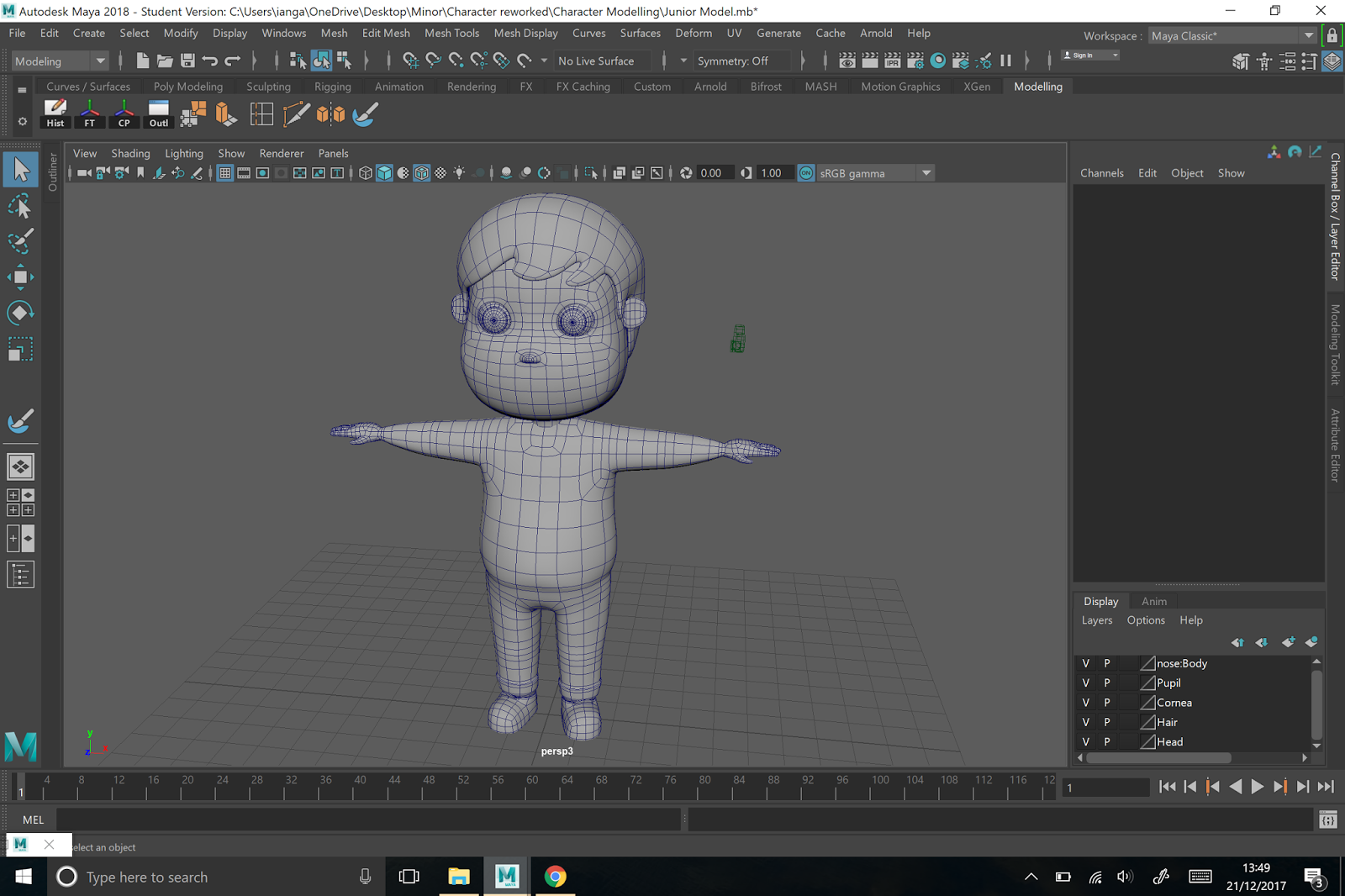 Ian Garling Animation: Minor Project - Junior Character Finished Modelling