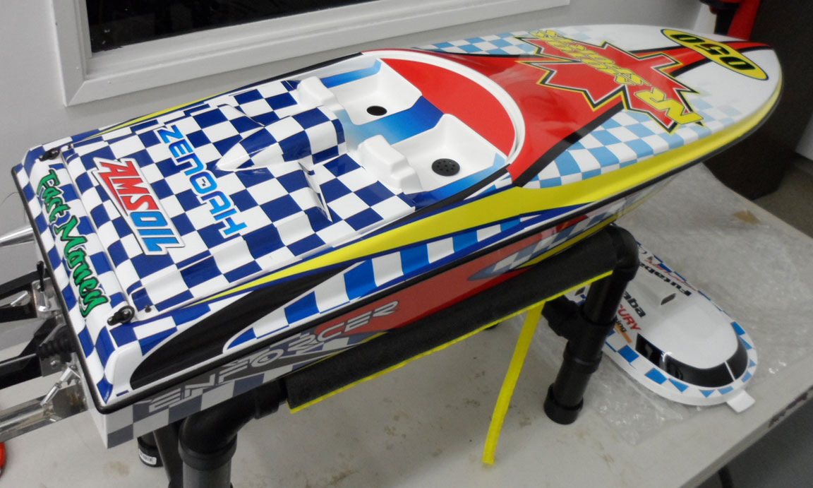 omecca custom graphic design: Enforcer RC Boat Graphics