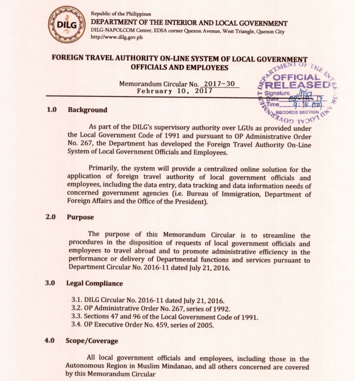 KONSI ALDRIN SORIANO: Ease of Processing Foreign Travel Authority for ...