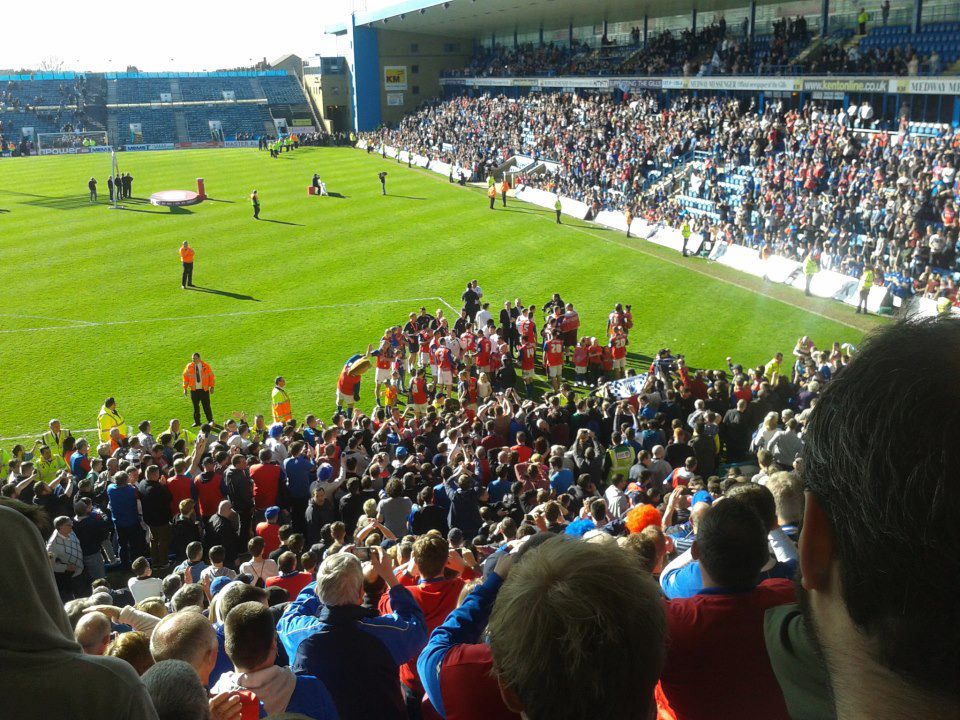 The Rainham End.: Priestfield Stadium - Gillingham