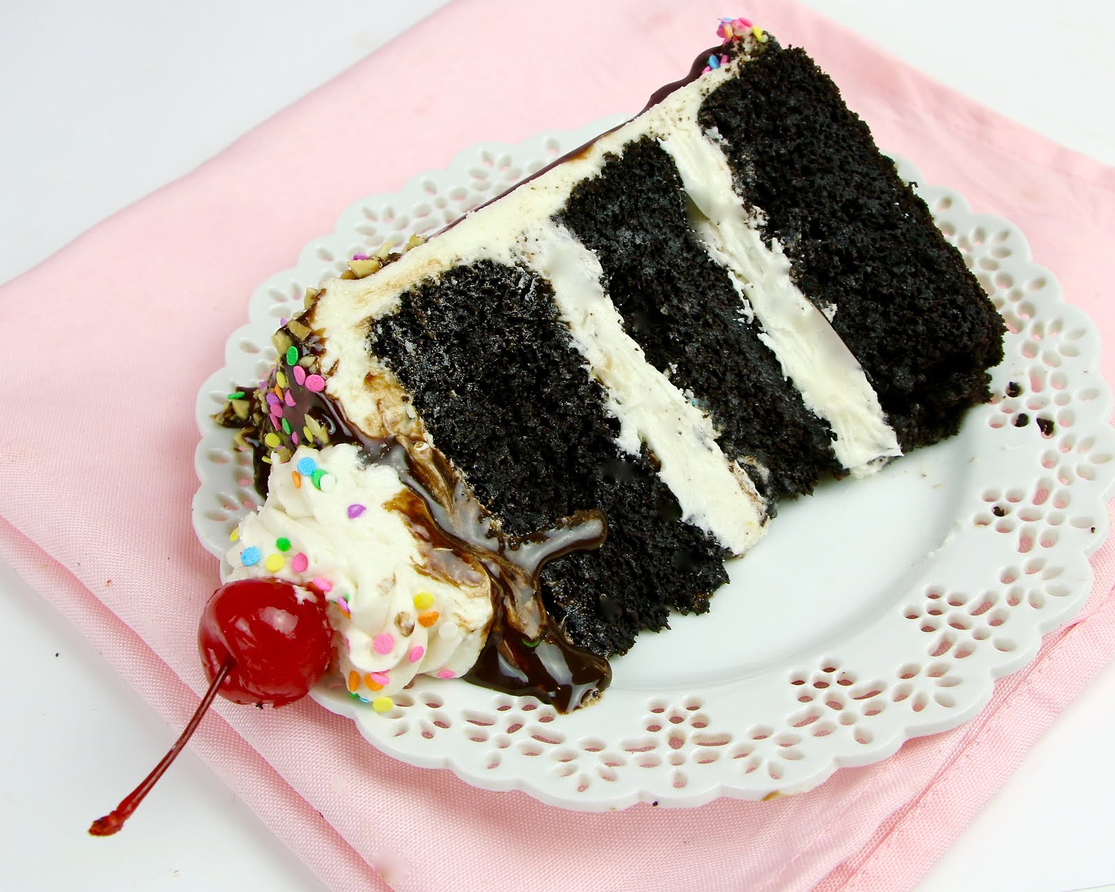 {VIDEO} Chocolate Fudge Sundae Drip Cake - The Lindsay Ann