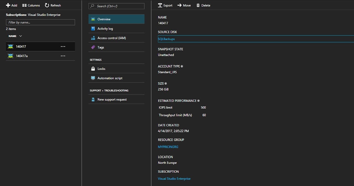 VMware Snapshots: Azure: Create Managed Disk from a Snapshot