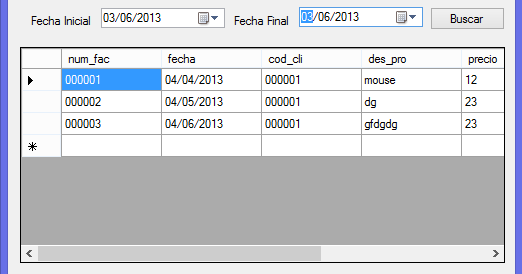 Consulta con filtros. por rango de fechas en visual 2019 & sql 2019 ...