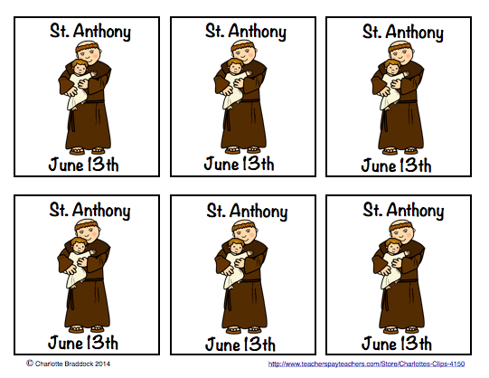 Faith Filled Freebies: Free Clip Art for the Feast of St. Anthony