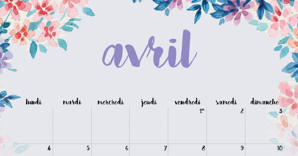 April Garden: Calendrier du mois d'avril