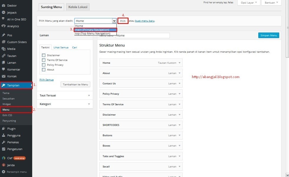Cara Memperbaiki Tampilan Menu Yang Double Pada Wordpress - BLOG BANG JAL™