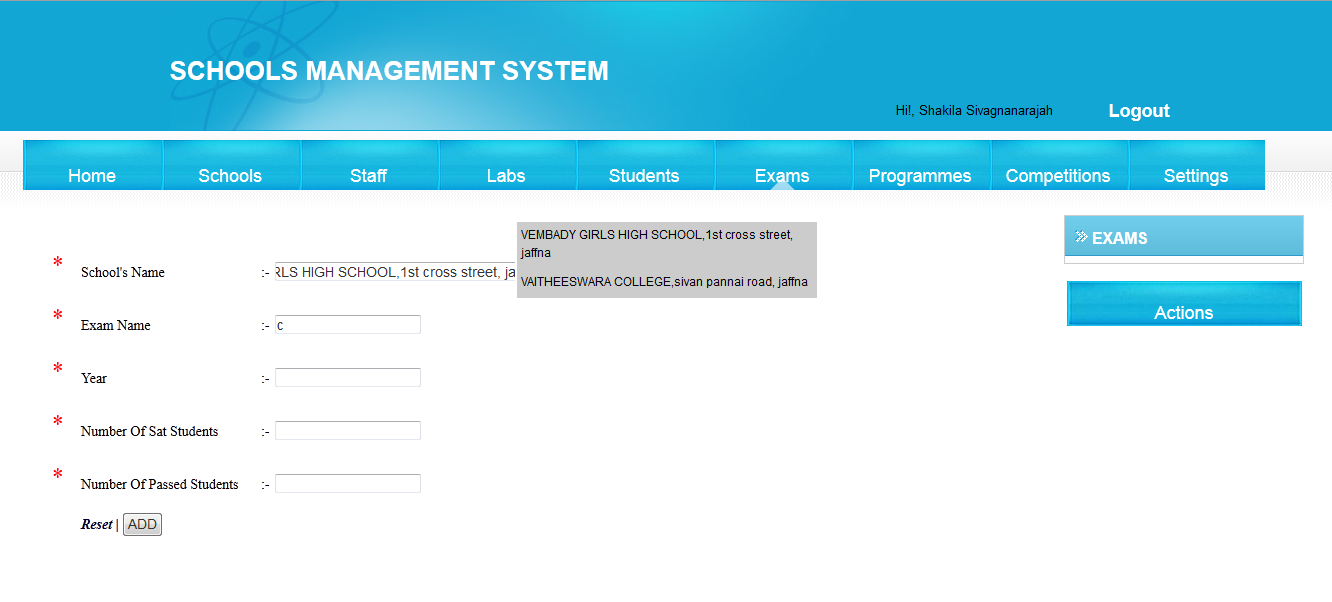 School Management System (SMS)