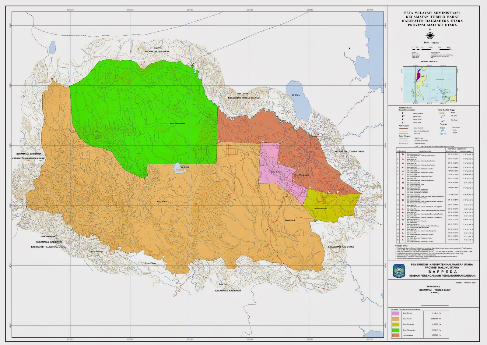 DATA SPASIAL GIS: update segmen batas kecamatan dan desa di kabupaten ...