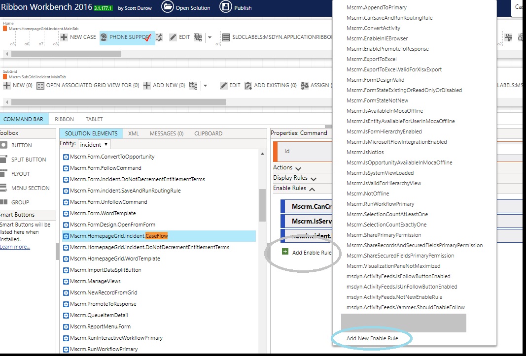 Software Development : Enable Rule for Default Buttons - Ribbon Workbench - Dynamics CRM 365